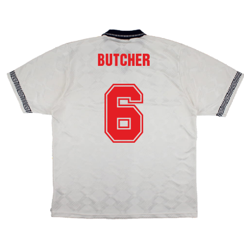England 1990-92 Home Shirt (S) (Good) (Butcher 6) – Classic Football Kit