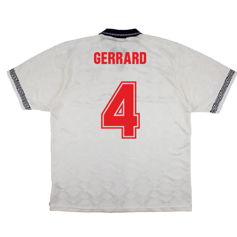 England 1990-92 Home Shirt (S) (Good) (Gerrard 4) – Classic Football Kit