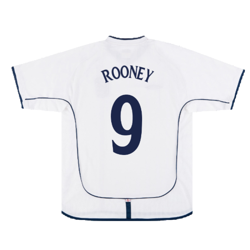 England 2001-03 Home Shirt (XXL) (Good) (ROONEY 9) – Classic Football Kit