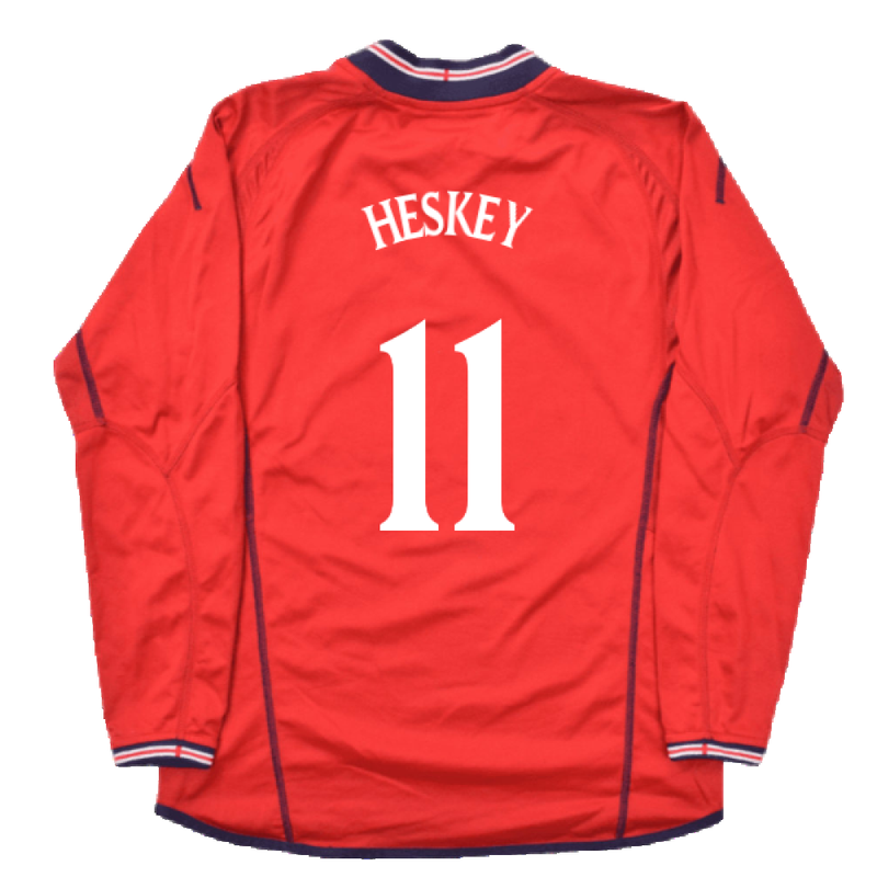 England 2002-04 Long Sleeve Away Shirt (S) (Excellent) (Heskey 11 ...