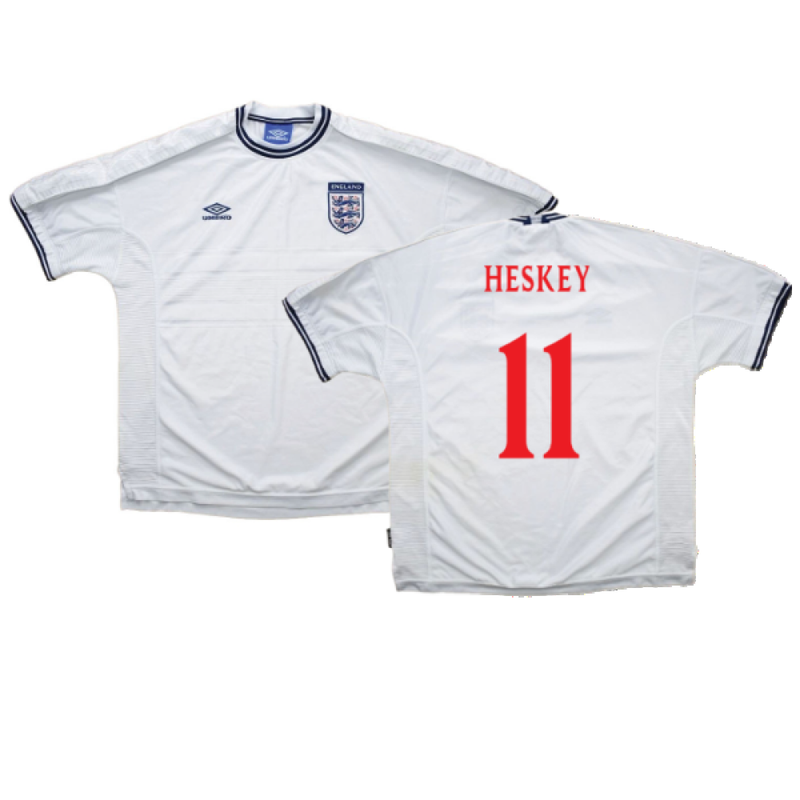 England 1999-00 Home Shirt (L) (Good) (Heskey 11) – Classic Football Kit