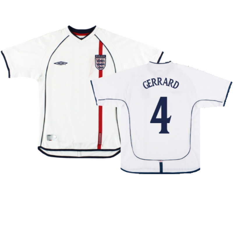 England 2001-03 Home Shirt (L) (Good) (GERRARD 4) – Classic Football Kit