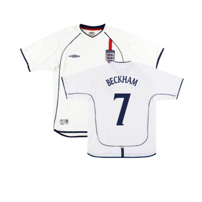 England 2001-03 Home Shirt (XL) (Good) (BECKHAM 7) – Classic Football Kit