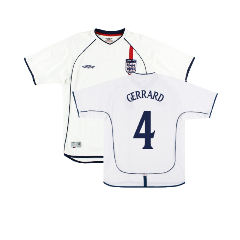 England 2001-03 Home Shirt (XL) (Good) (GERRARD 4) – Classic Football Kit