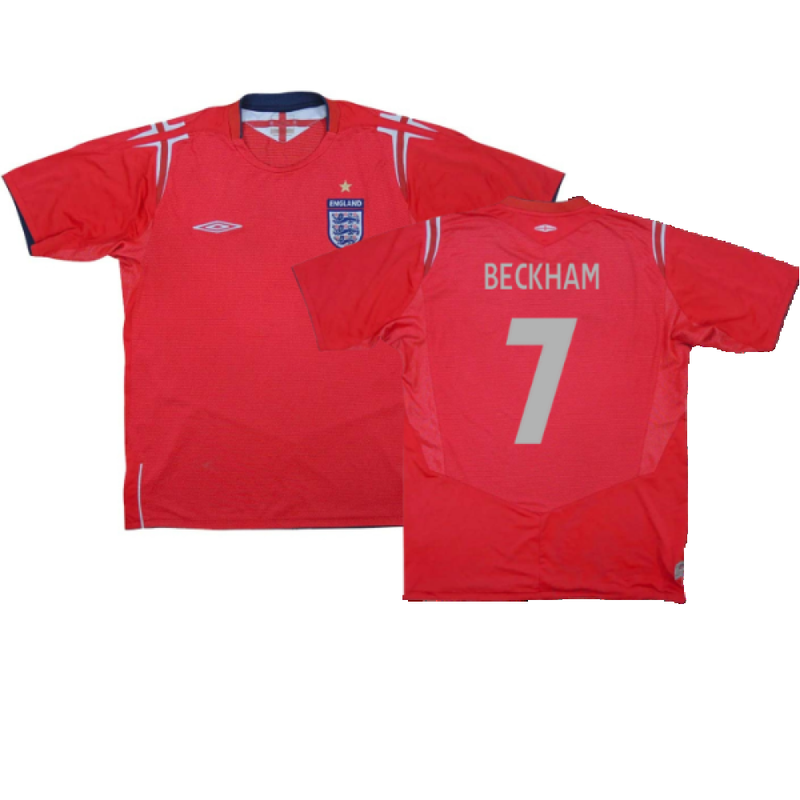 England 2004-06 Away Shirt (Very Good) (BECKHAM 7) – Classic Football Kit