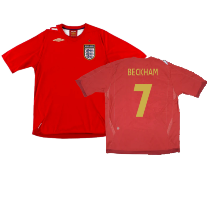 England 2006-08 Away Shirt (Very Good) (BECKHAM 7) – Classic Football Kit