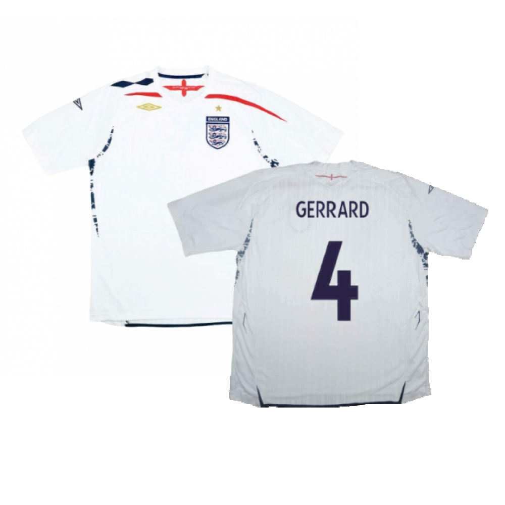 England 2007-09 Home Shirt (XL) (Very Good) (GERRARD 4) – Classic ...
