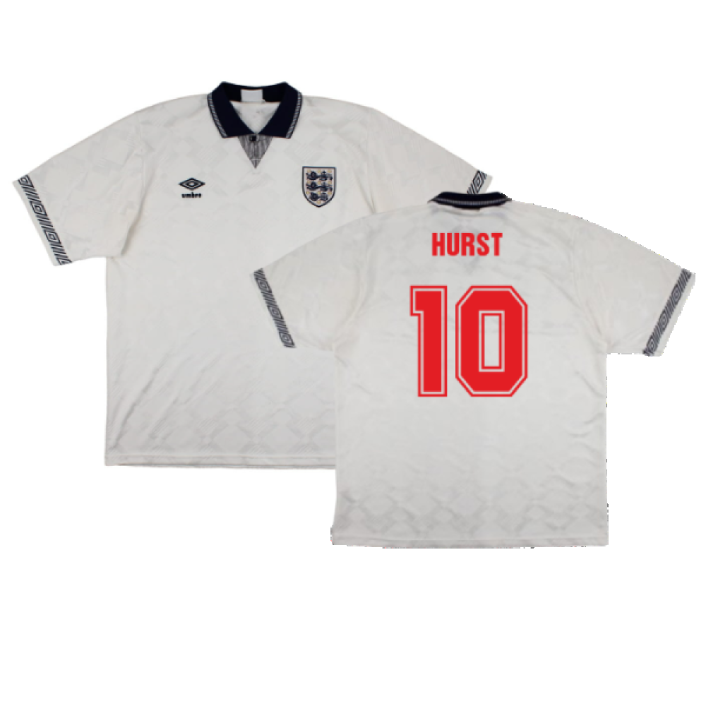 England 1990-92 Home Shirt (XL) (Good) (Hurst 10) – Classic Football Kit