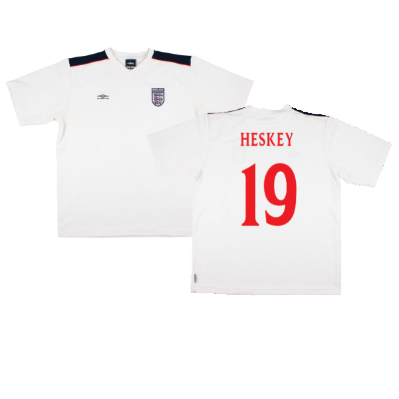 England 1999-2001 Umbro Training Shirt (L) (Heskey 19) (Excellent ...