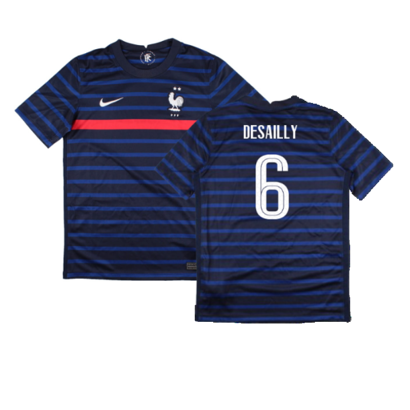 France 2020-21 Home Shirt (Mint) (Desailly 6) – Classic Football Kit